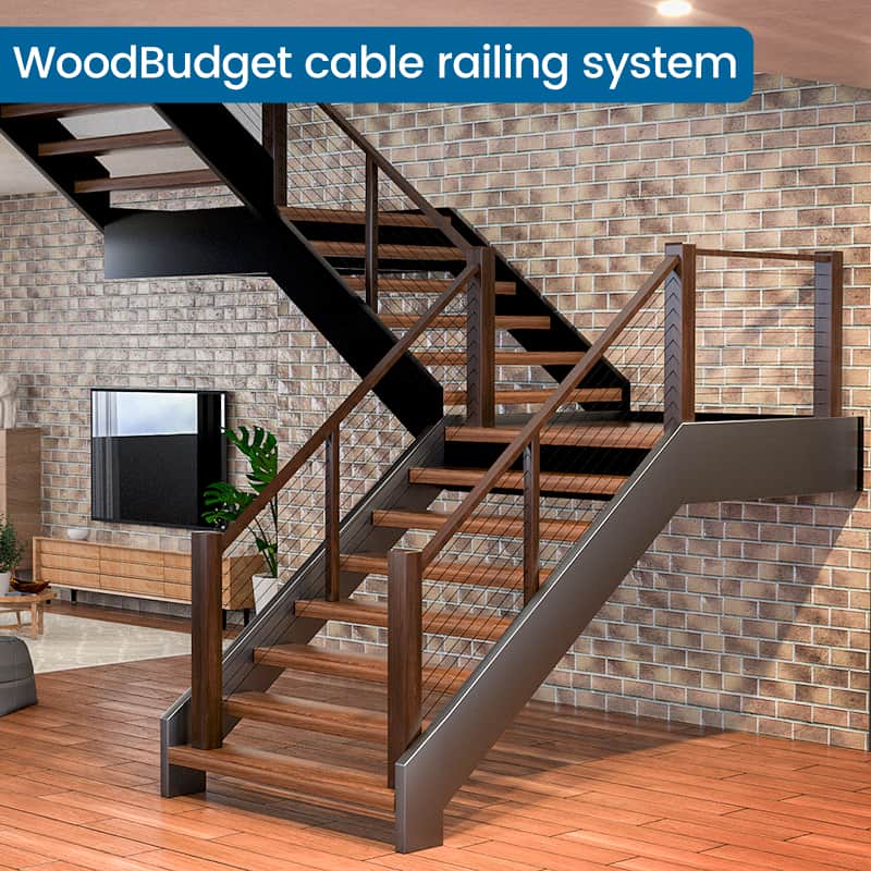 WoodBudget black cable deck railing system – Muzata