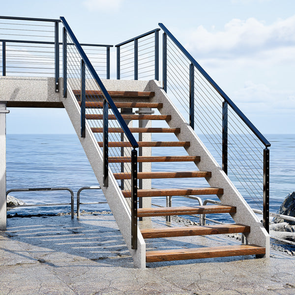 Modern Railing Solution: Outdoor Floating Stairs – Muzata
