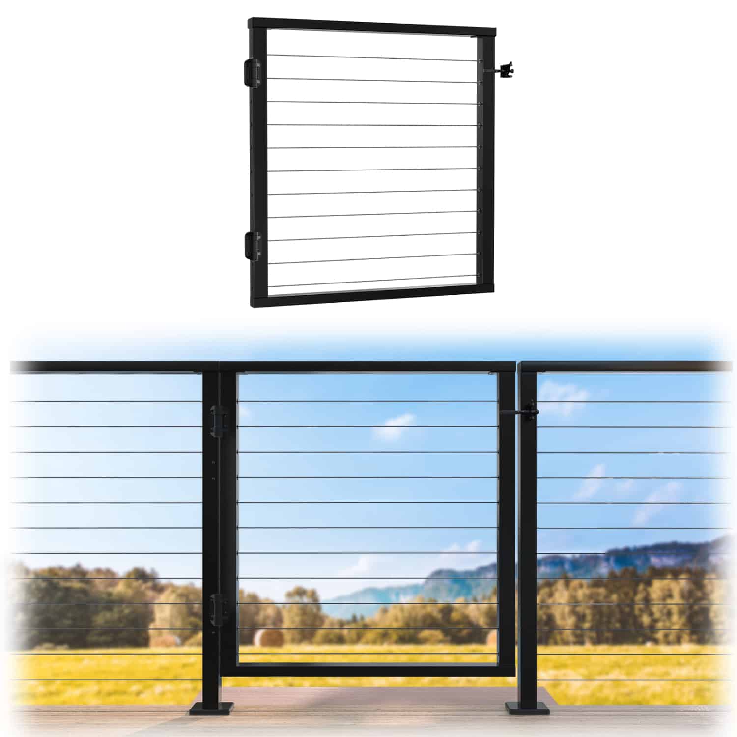 Aluminum Safety Deck Gate Kit – Fits 42" High Railing Systems | Muzata