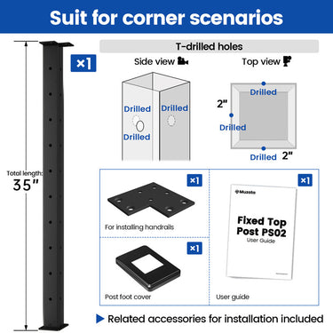 Shop Metal Posts For Cable Railings | Muzata Railing