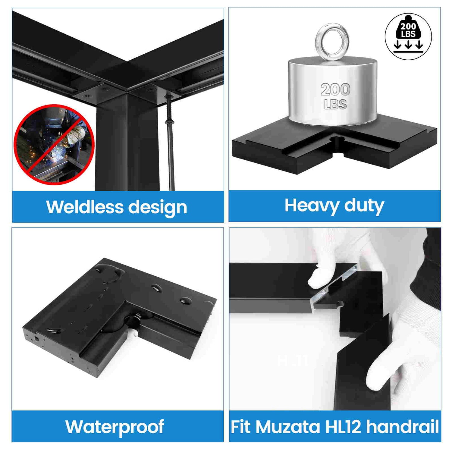 Muzata Corner Connector High Strength POM Handrail Fittings