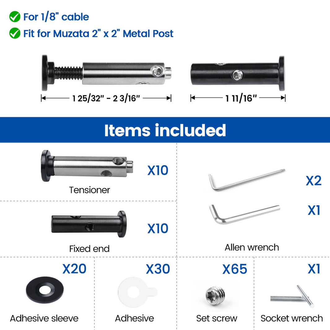 Shop Cable Railing Hardware Fittings | Muzata Railing