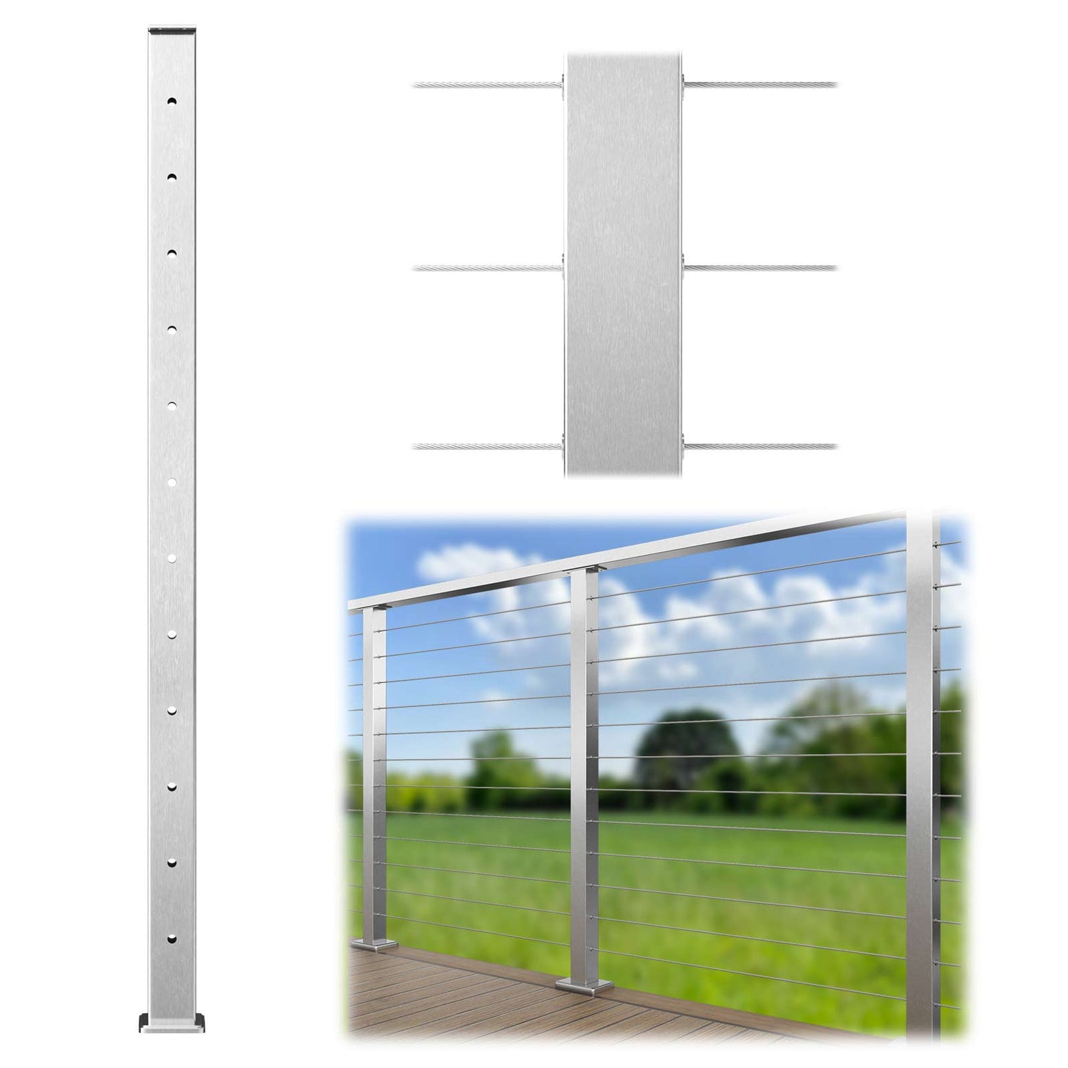 Shop Metal Posts For Cable Railings | Muzata Railing