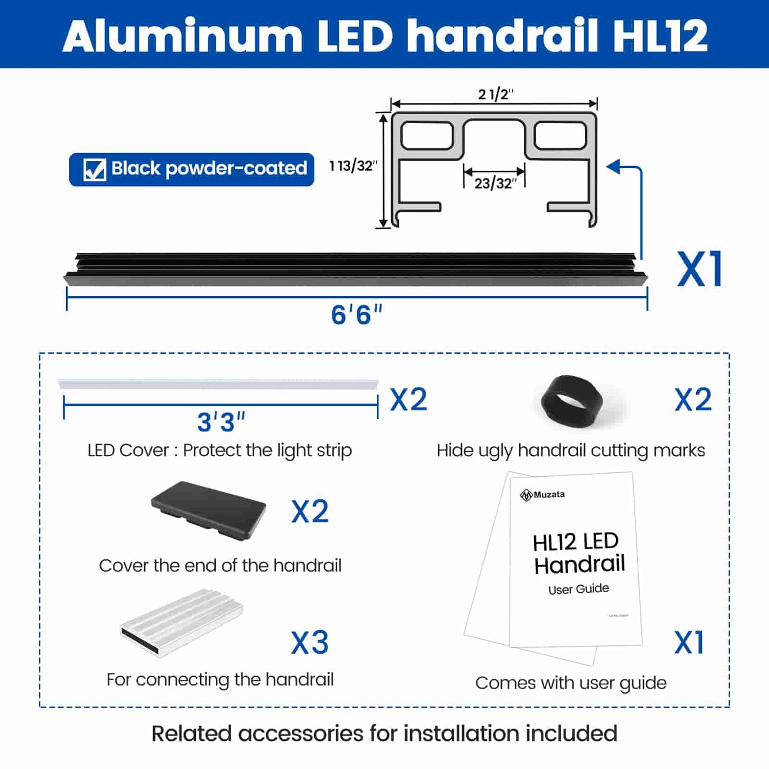 Shop Aluminum Handrail Systems | Muzata Railing