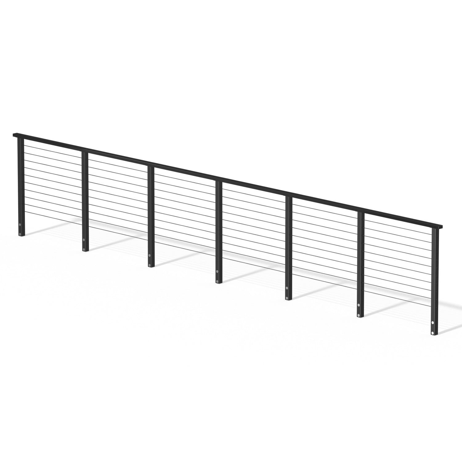 Muzata 36" 6.5ft Black Side Mount All-in-One Cable Railing System