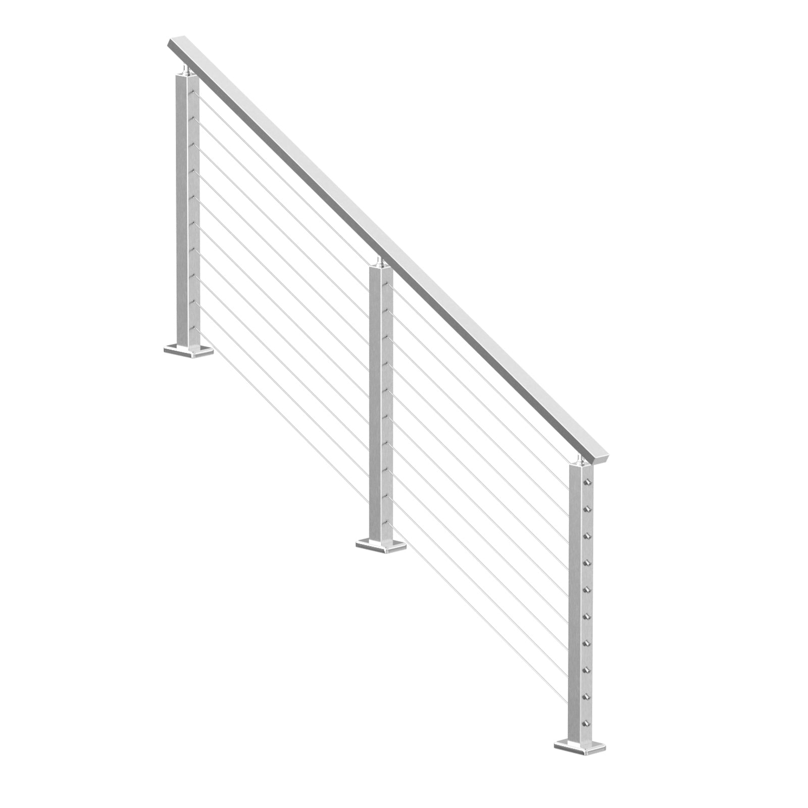 Muzata 36 Brushed Surface Stair Cable Railing System - All-in-One DIY Kit