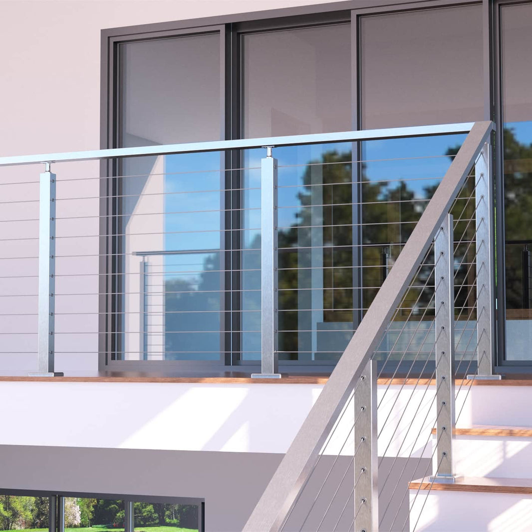 MetalBudget brushed-top mount cable railing system – Muzata