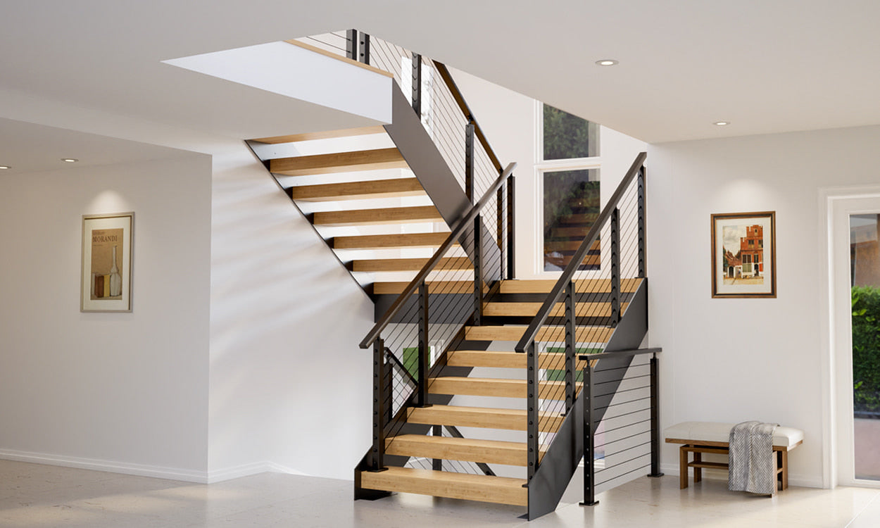 Dual Stringer Stairs - Muzata Floating Staircase
