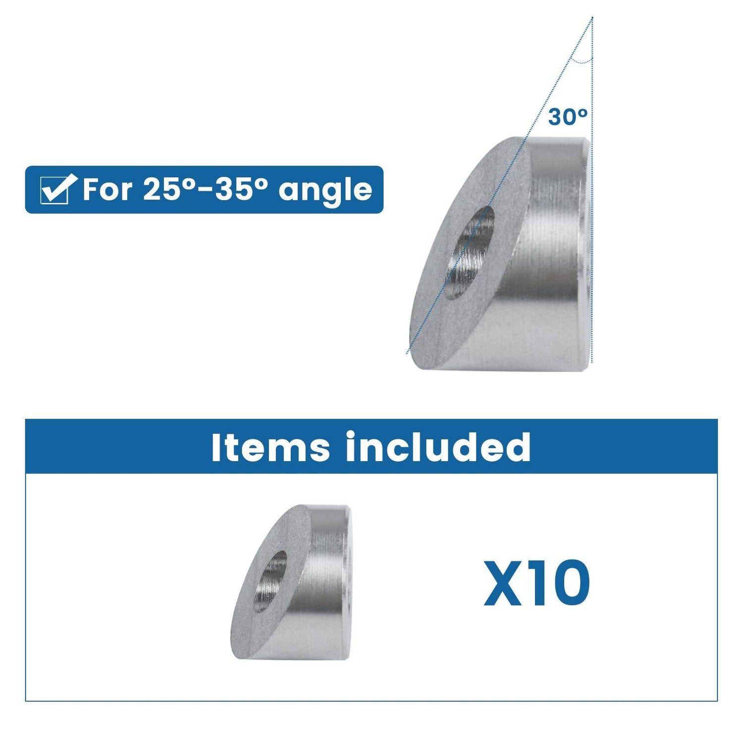 Angle washer for flat posts | Muzata