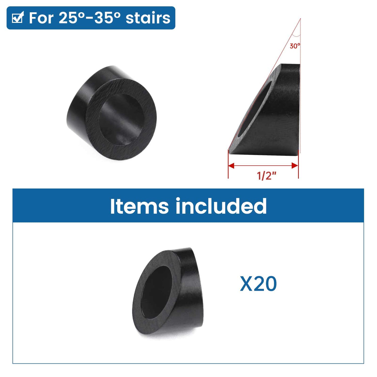 Angle washer for flat posts – Muzata