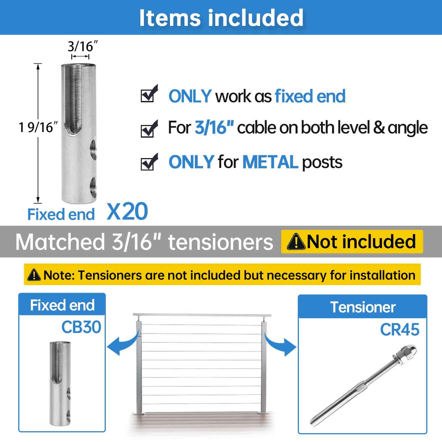 Buy Cable Railing Kits for Metal Posts | Muzata Railing – Page 2
