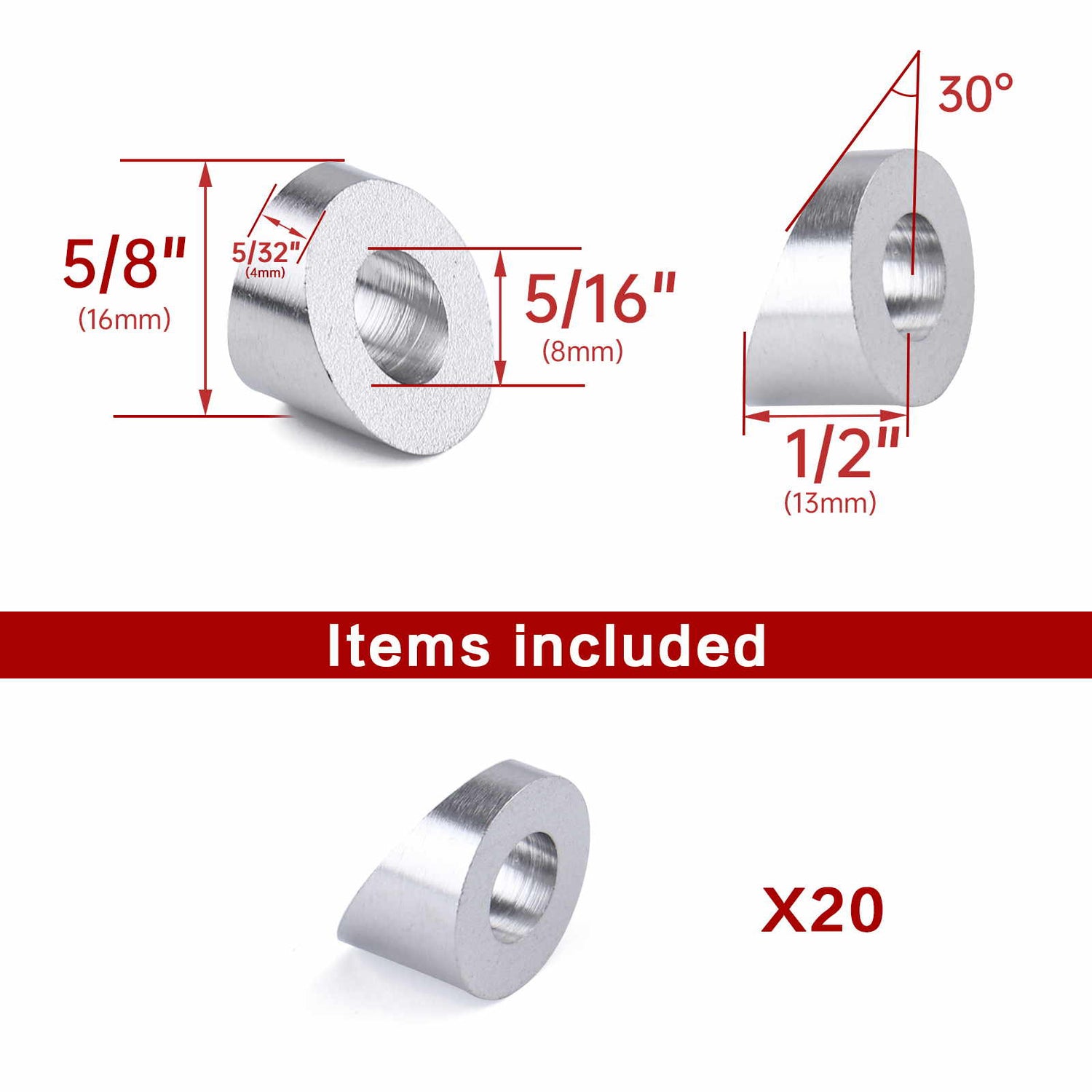Angle washer for flat posts – Muzata