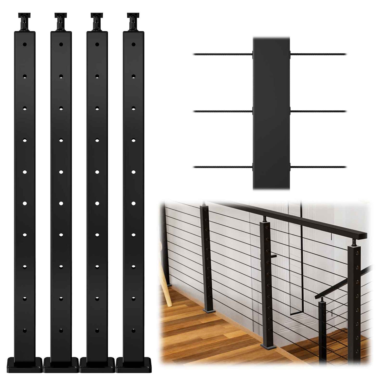Shop Metal Posts For Cable Railings | Muzata Railing