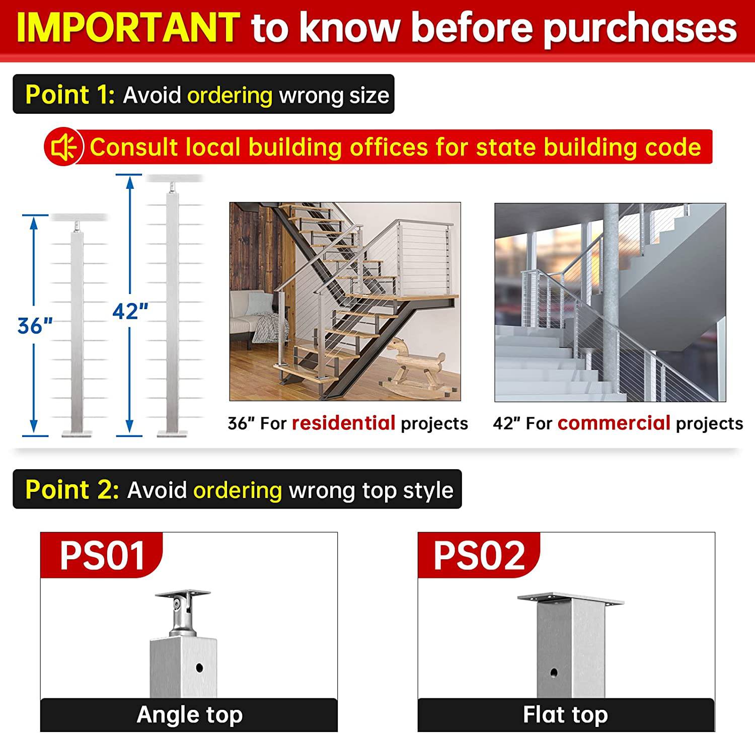 Shop Metal Posts For Cable Railings | Muzata Railing