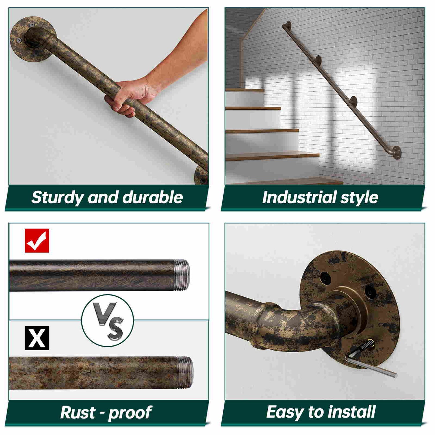 Galvanised Pipe Handrails | Muzata Railing