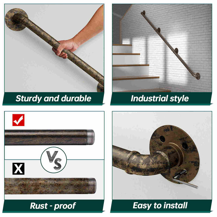 Galvanised Pipe Handrails | Muzata Railing
