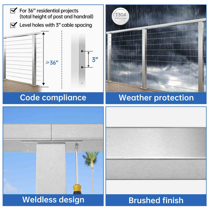 Shop All Cable Railing | Muzata Railing