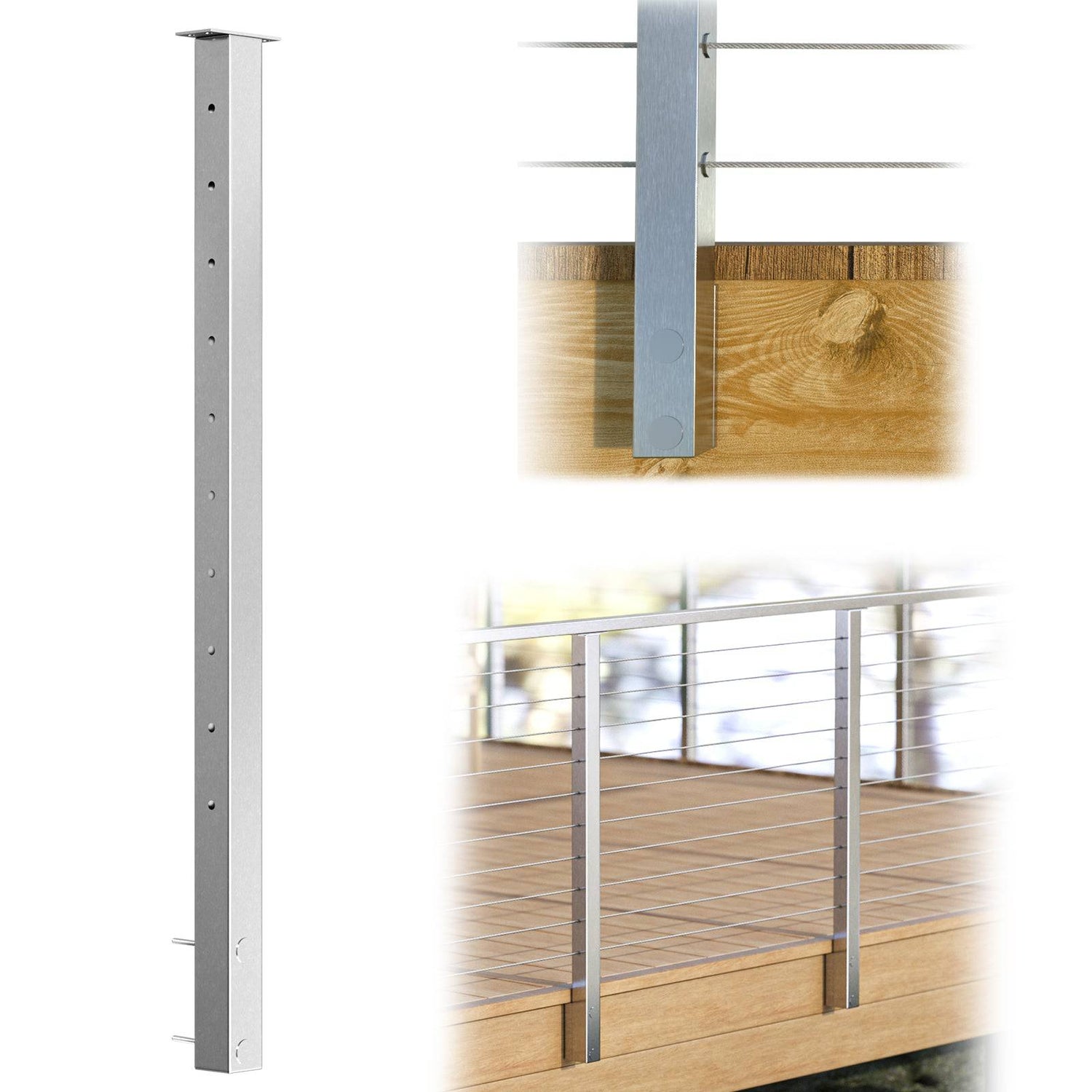 Shop Metal Posts For Cable Railings | Muzata Railing