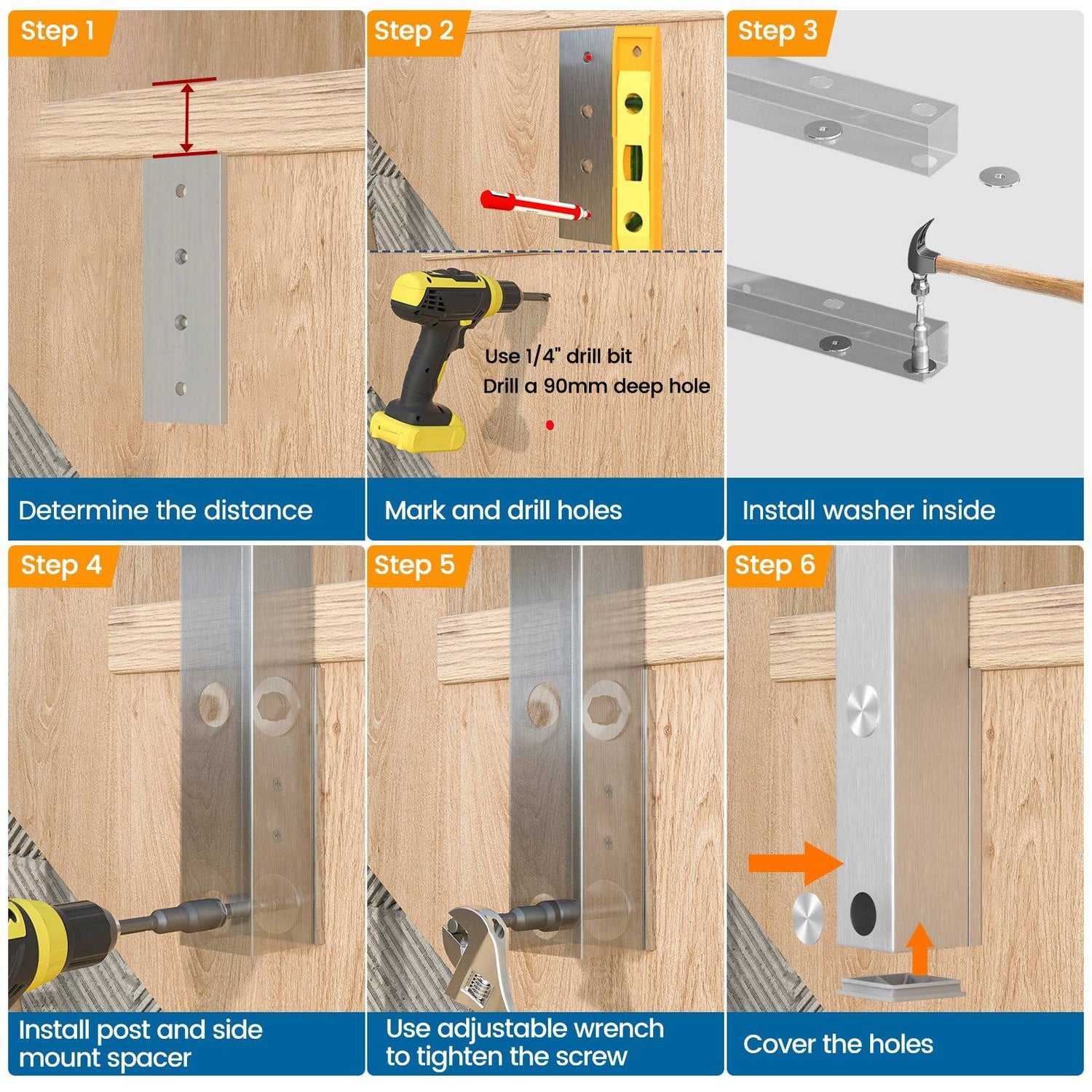 36" Side Mount Posts - Muzata