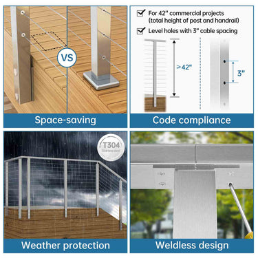 Brushed side mount post – Muzata